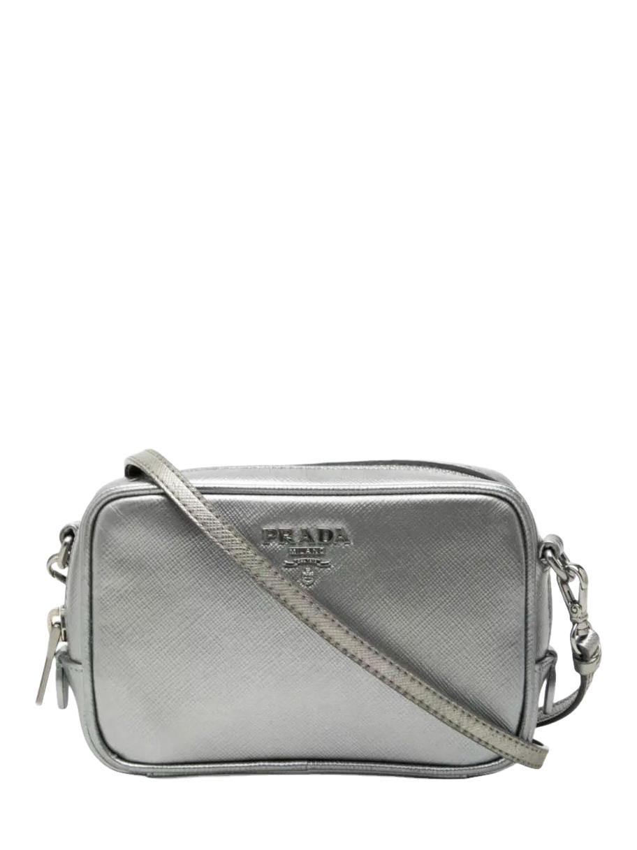 PRADA Prada Mini Metallic Saffiano Lux Camera Bag