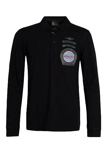 AERONAUTICA MILITARE man polo shirt black size s cotton