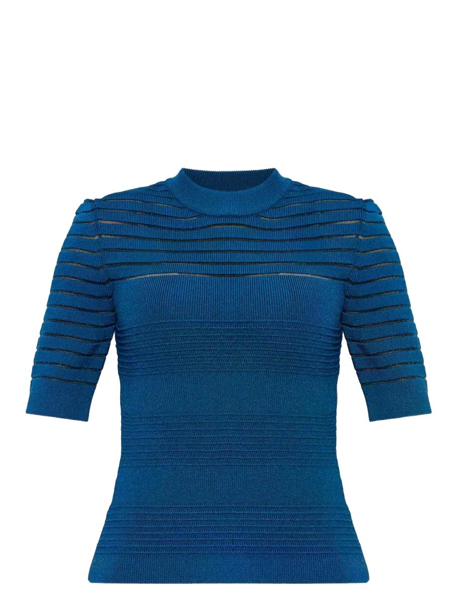 BALMAIN Balmain Sheer-Panneled Lion-Head Top