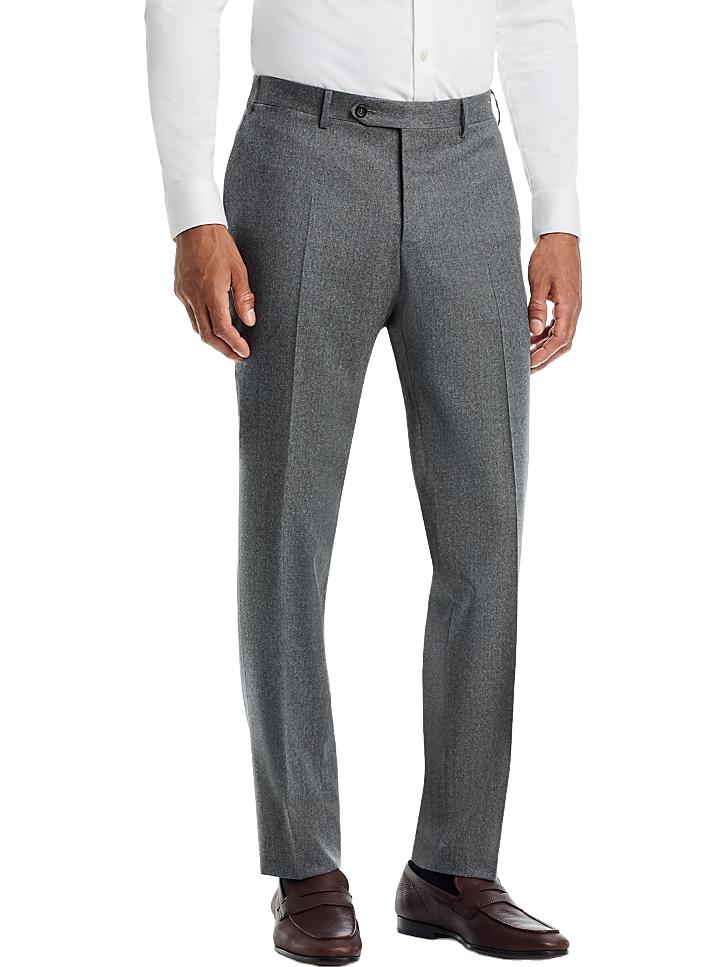CANALI Canali Regular Fit Flat Front Flannel Trousers