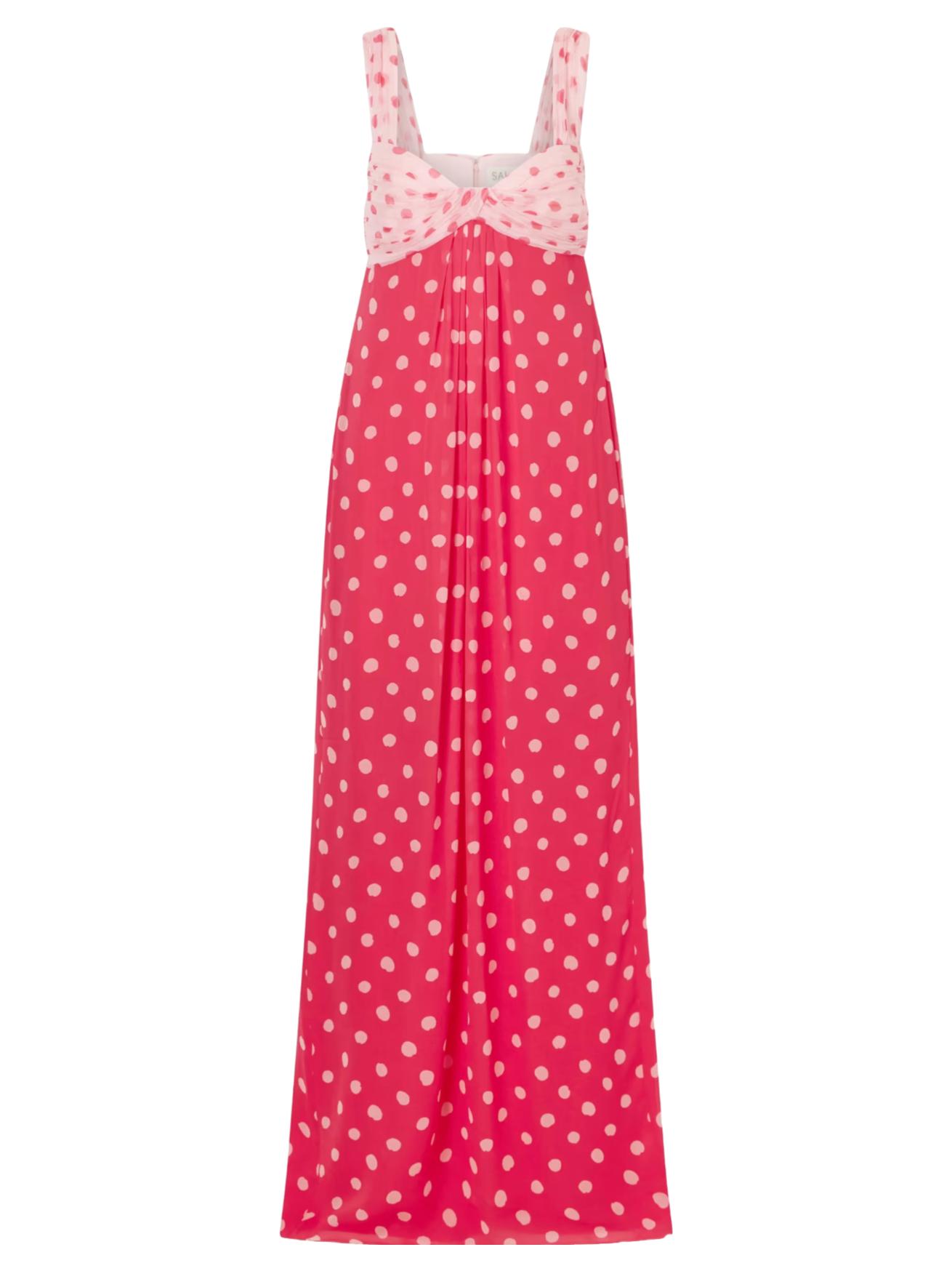 SALONI Saloni Polka Dot Maxi Dress