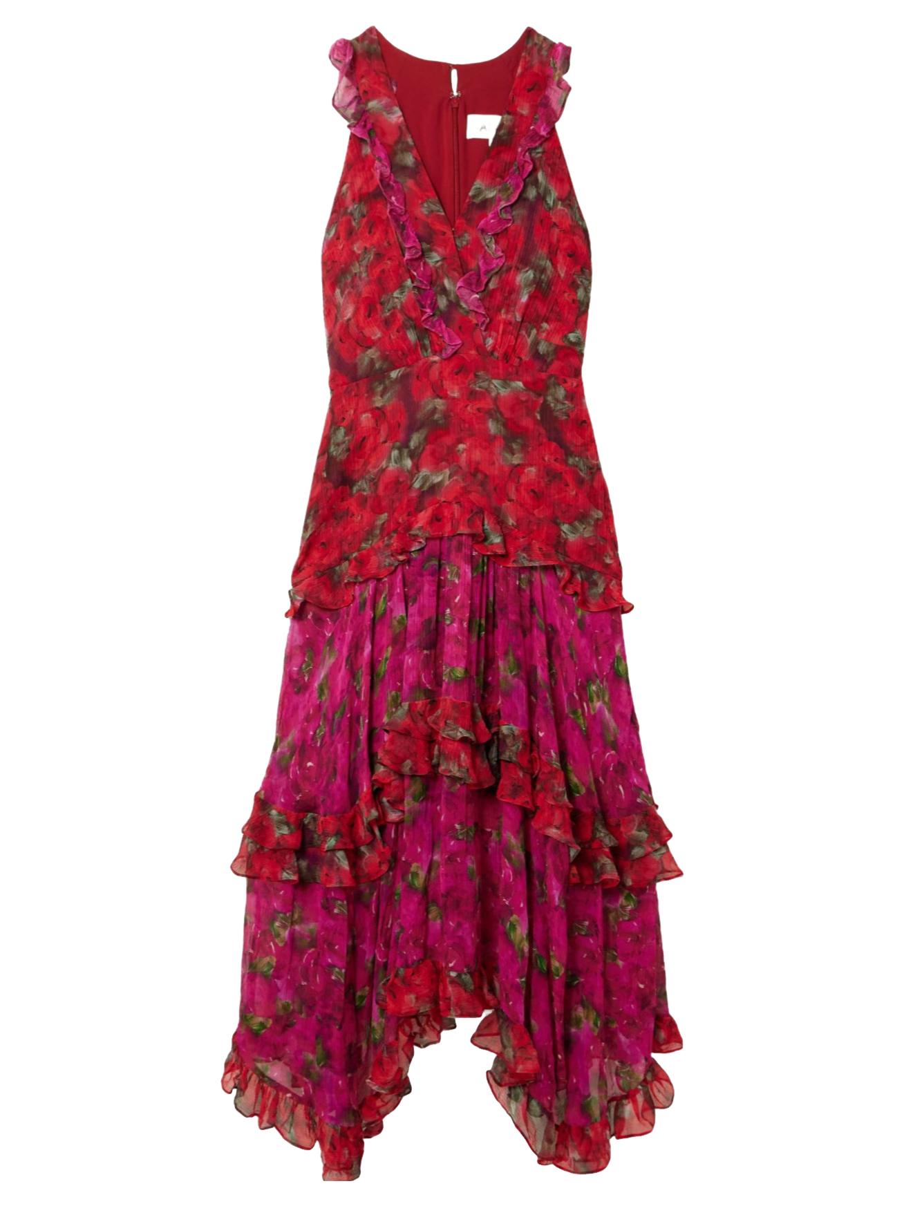 SALONI Saloni Floral Print Tiered Maxi Dress