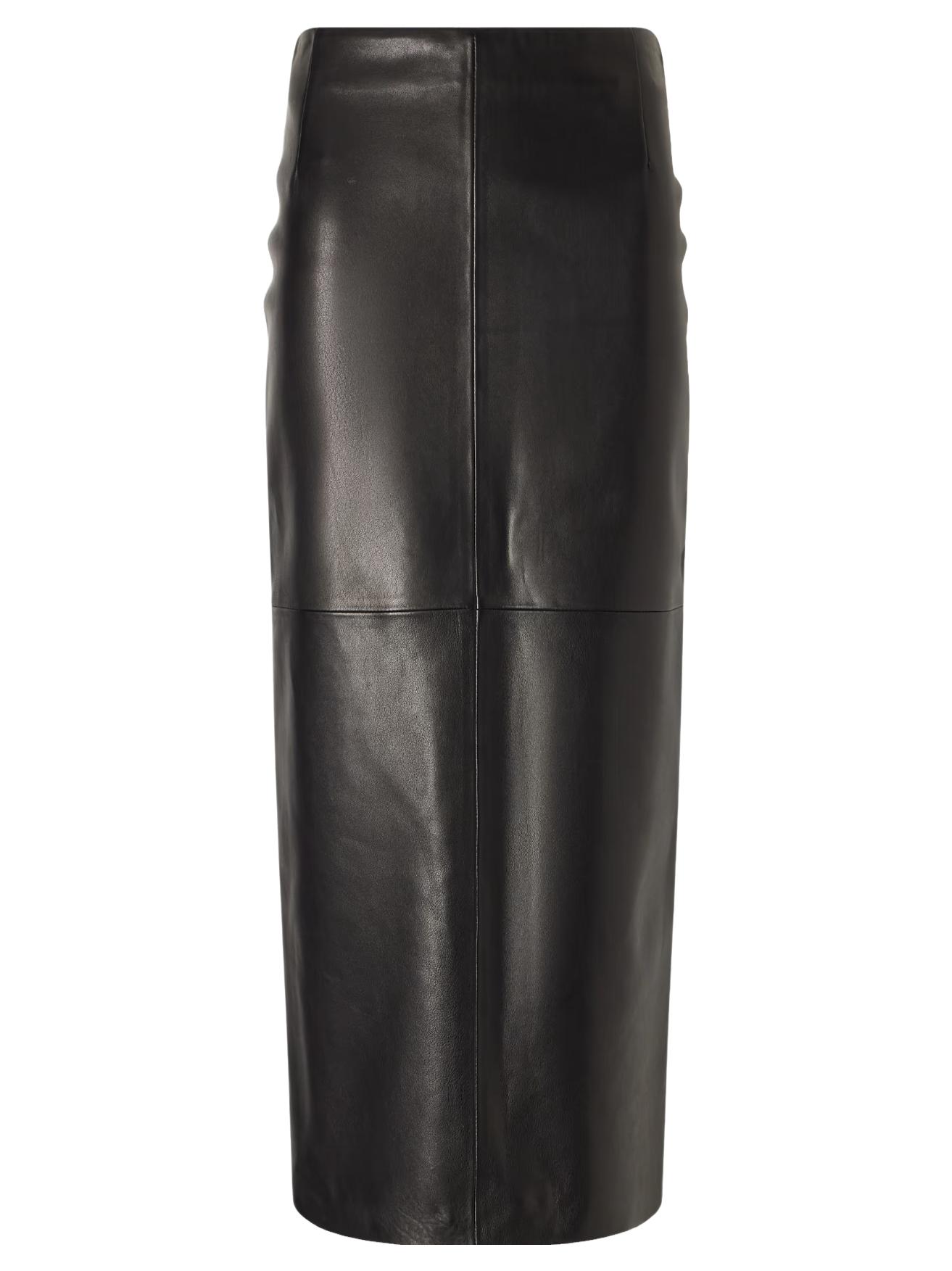 NOUR HAMMOUR Nour Hammour Paneled Leather Maxi Skirt
