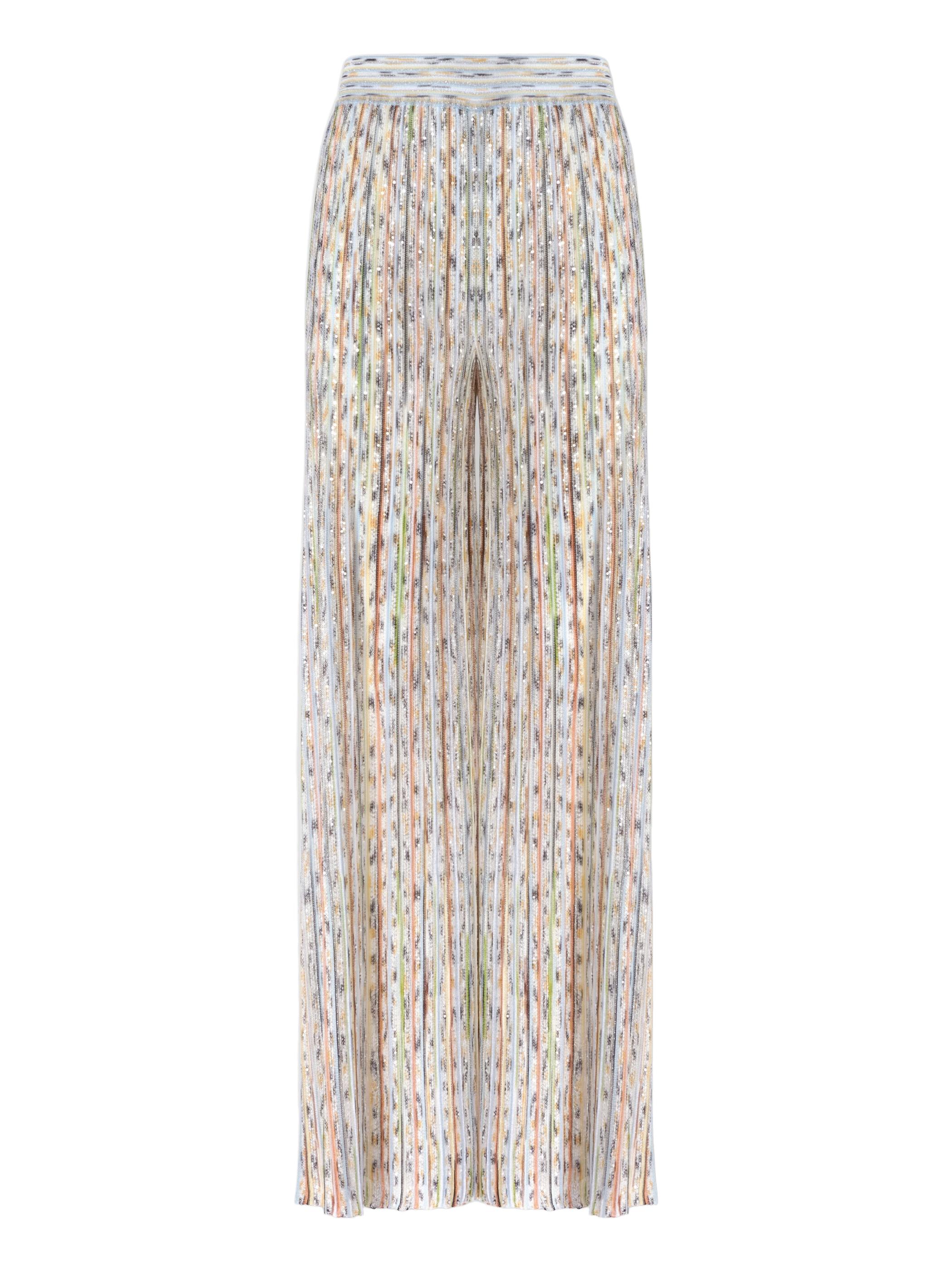 MISSONI Missoni Ribbed Viscose Lamé Blend Trousers with Sequins