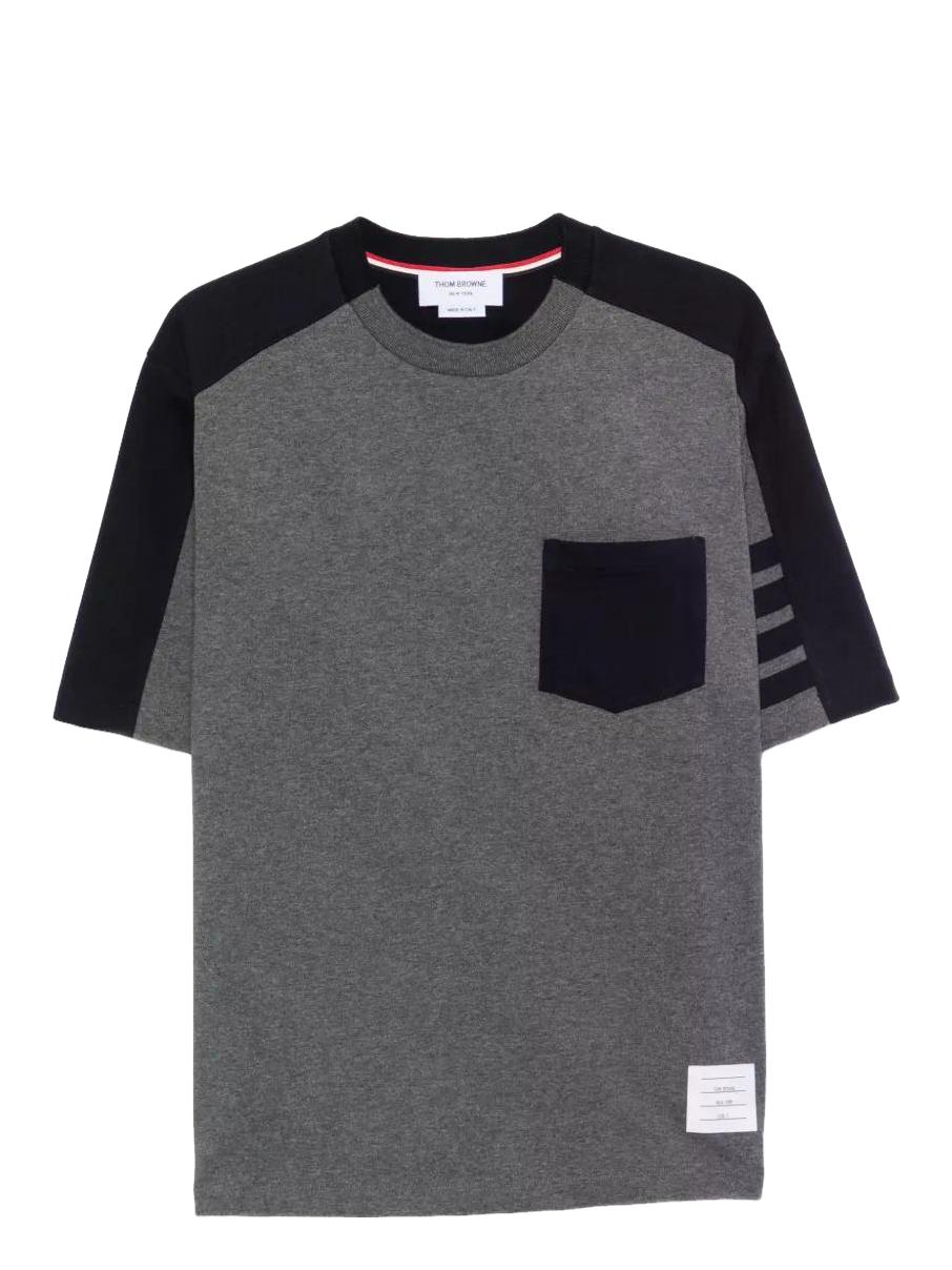 THOM BROWNE 4-bar chest-pocket t-shirt