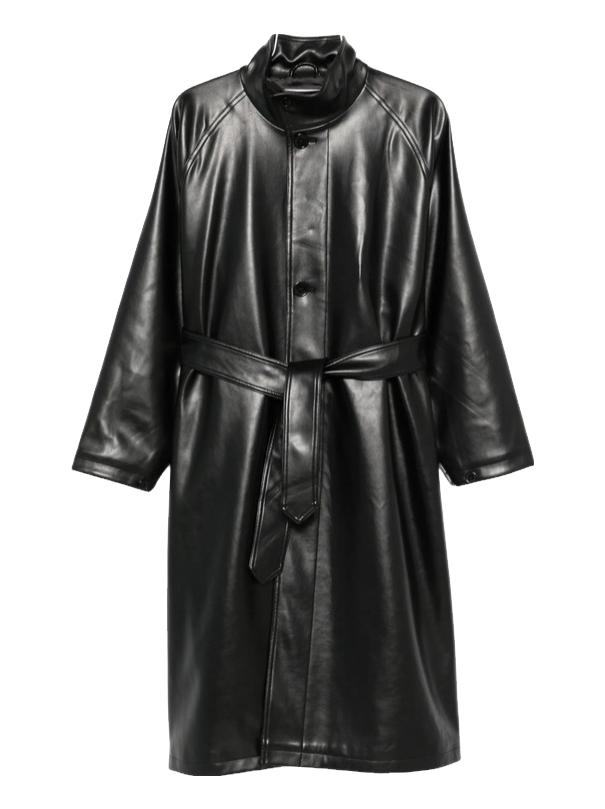 THE FRANKIE SHOP The Frankie Shop Long-Sleeved Leather Coat