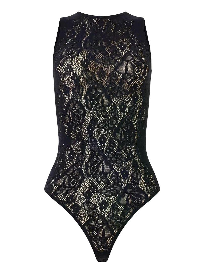 WOLFORD Wolford Infinite Rose Net Bodysuit