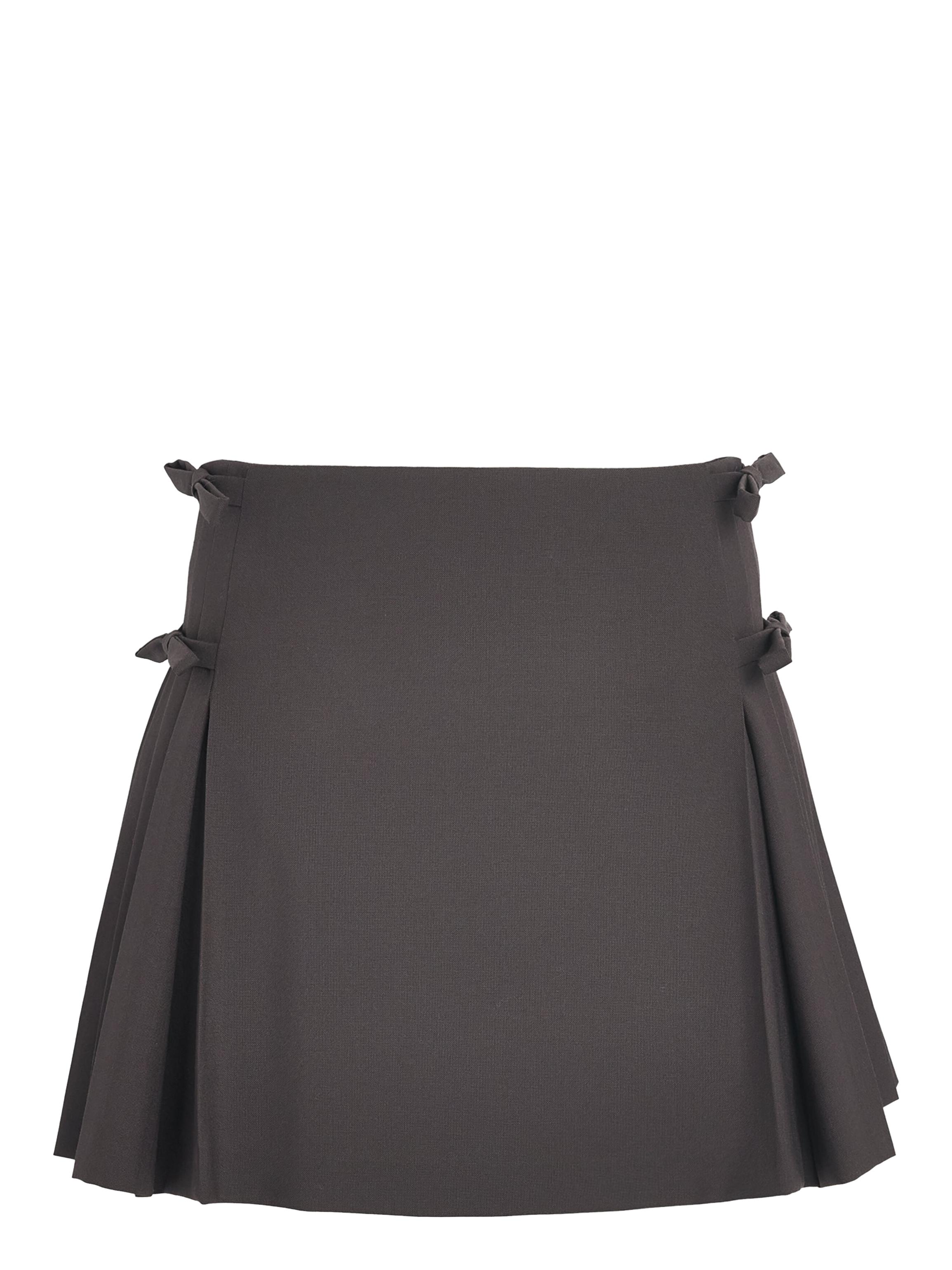 SANDRO Sandro Paris Side-Bow Pleated Mini Skirt