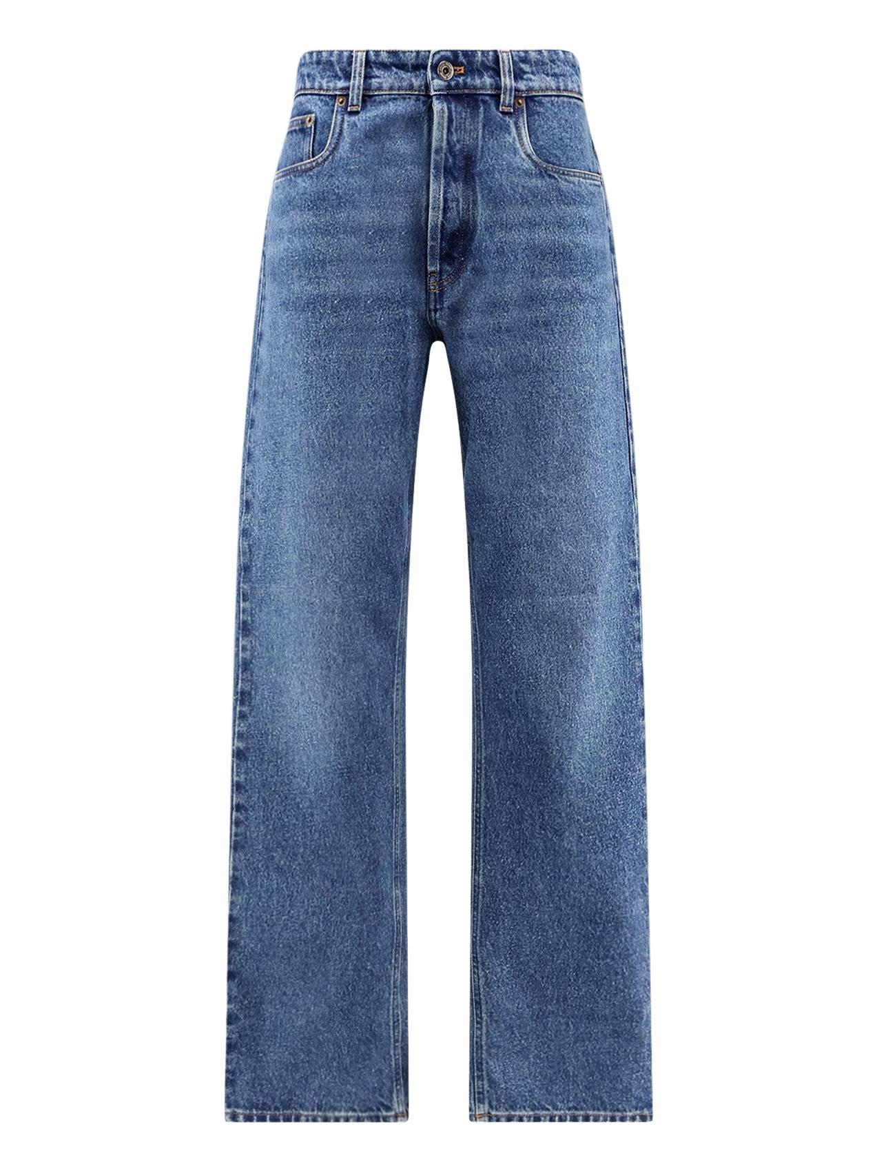 MIU MIU MIU MIU Straight Leg Denim Jeans with Embroidered Logo