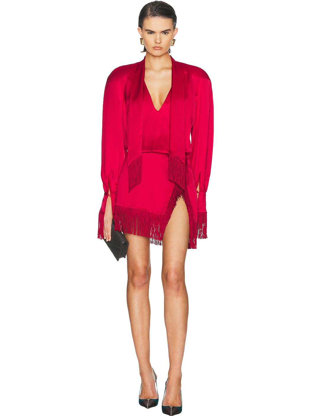 ATTICO The Attico Gathered Open-Knit Minidress