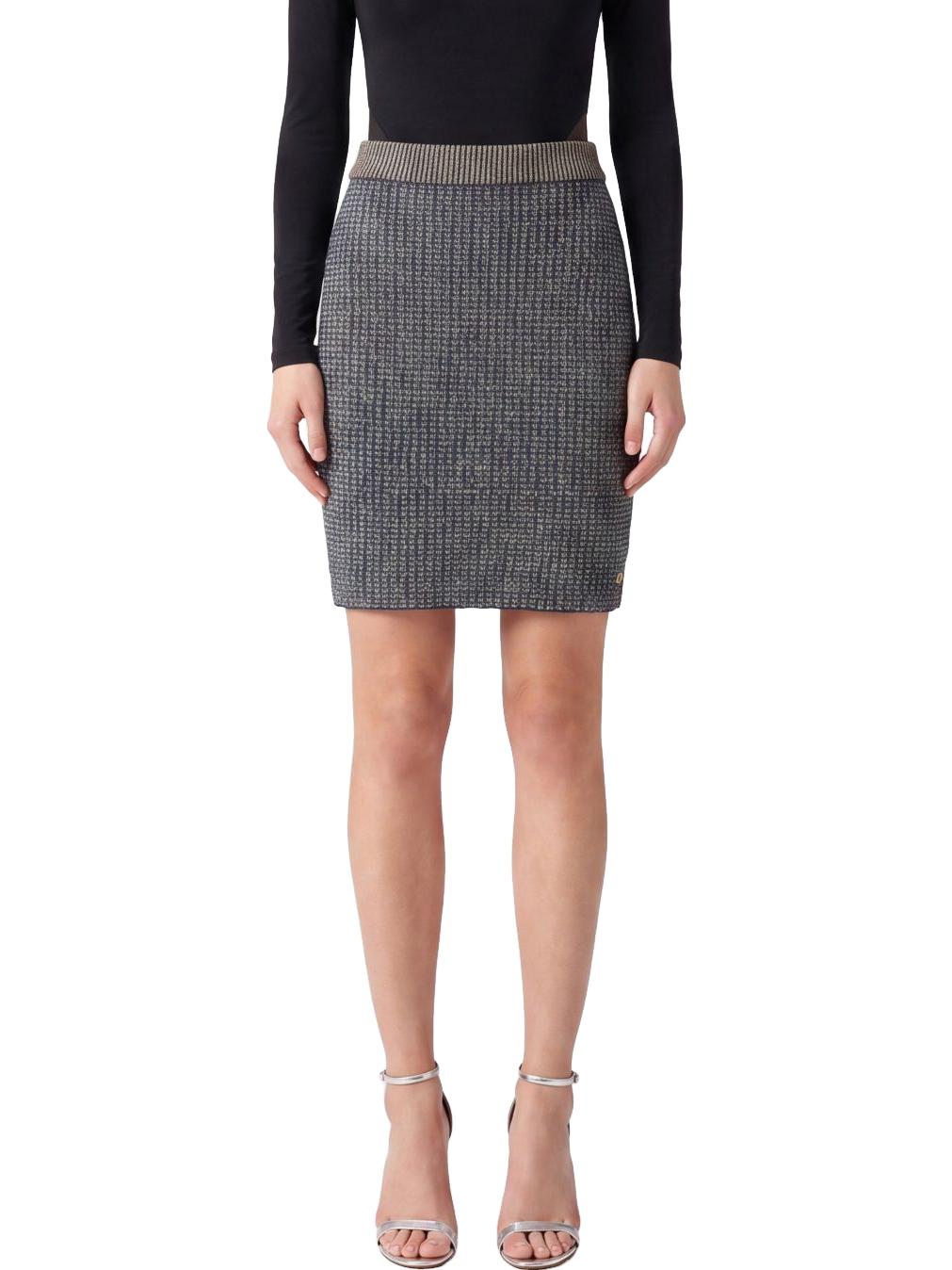 BALMAIN Balmain High-Waisted Knit Mini Pencil Skirt with Sequin Embroidery