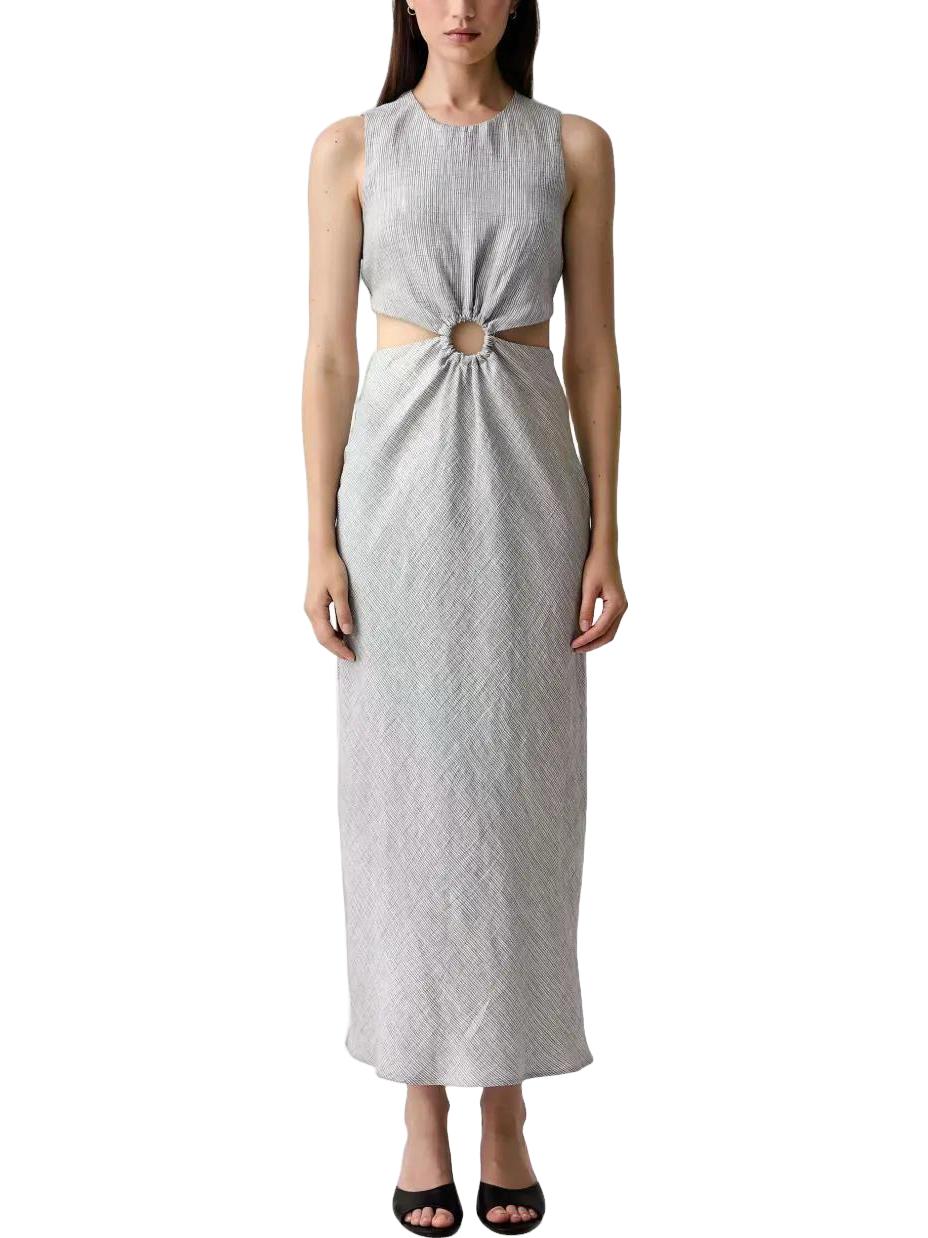 VICOLO VICOLO Sleeveless Round Neck Cut-Out Detail Midi Dress