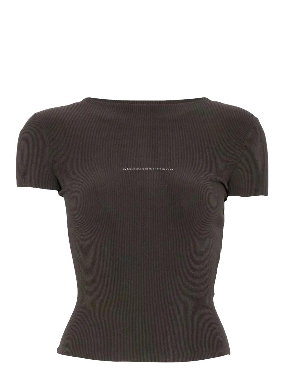 ALEXANDER WANG Alexander Wang Ribbed-Knit Logo T-Shirt