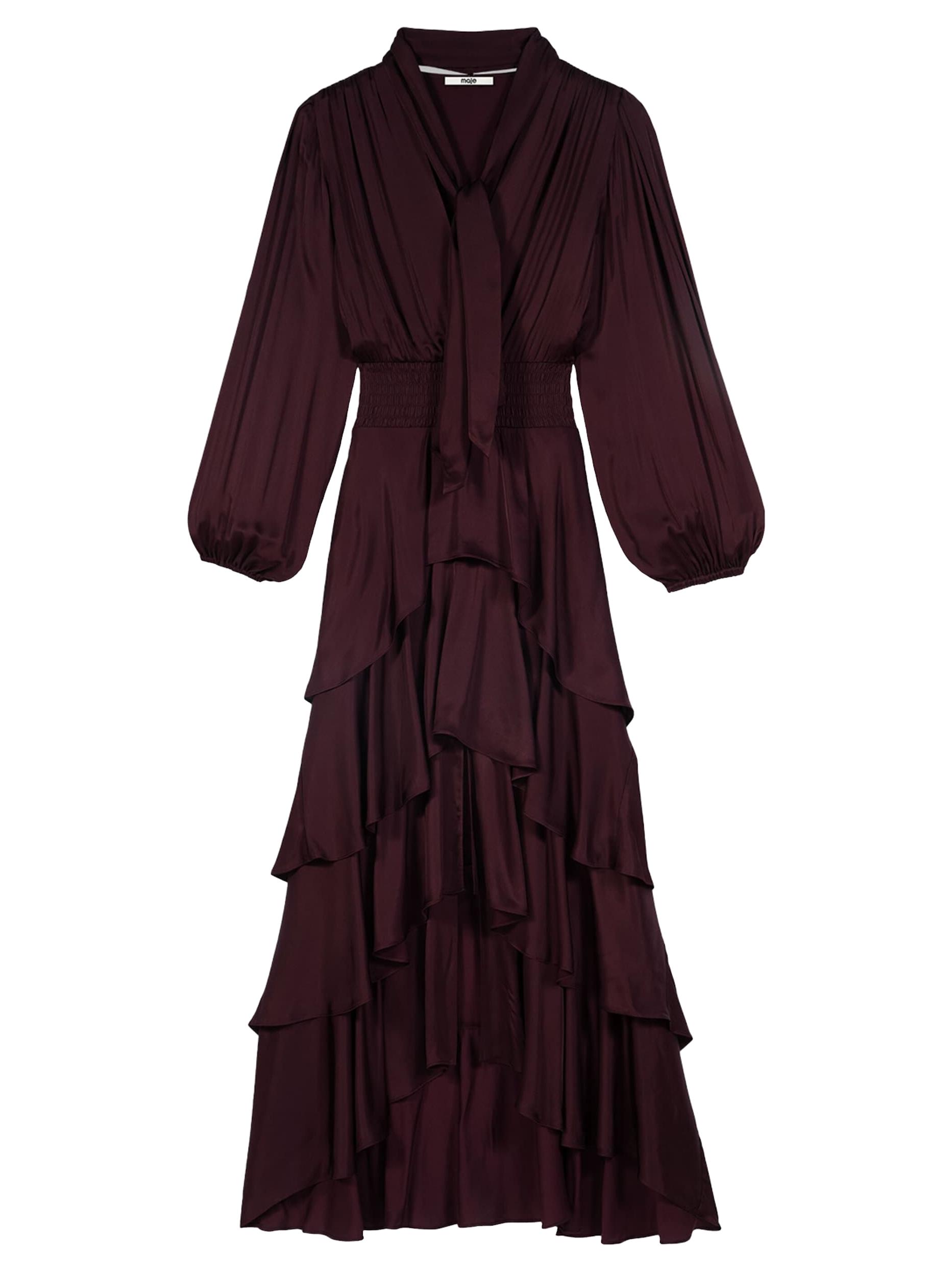 MAJE Maje Tie Pussybow Midi Dress