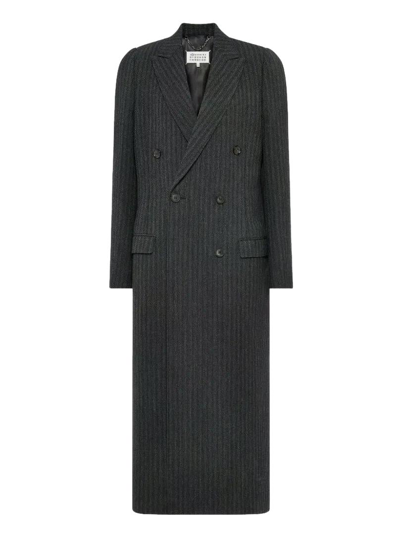 MAISON MARGIELA Maison Margiela Double-Breasted Herringbone Coat