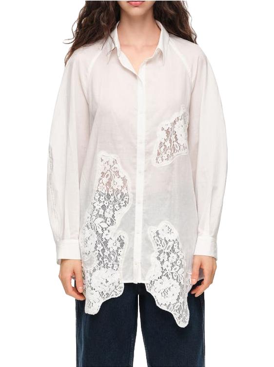 BIMBA Y LOLA Bimba y Lola Oversize Lace Trim Shirt