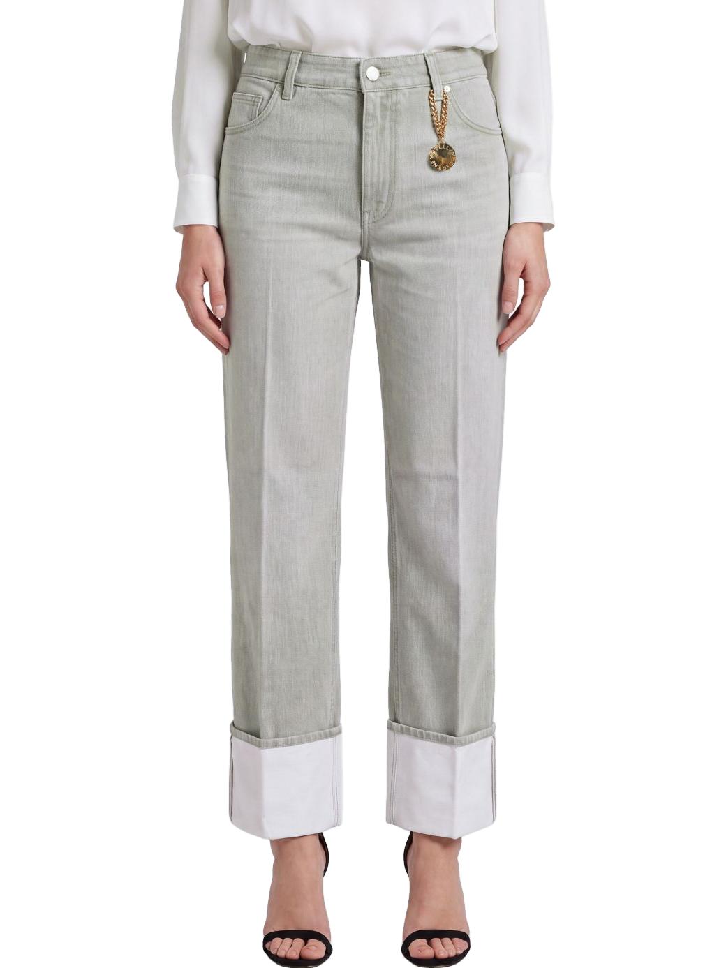 STELLA MCCARTNEY Stella McCartney Mid-Rise Straight Leg Jeans with Charm Detail