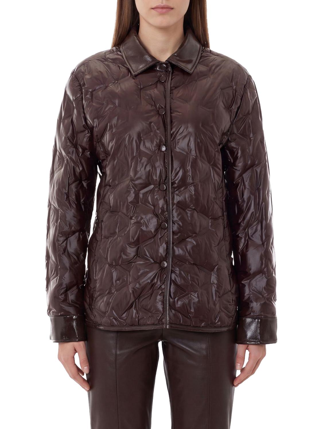 PINKO Pinko Quilted Nylon Shirt-Style Down Jacket with Dropped Shoulders