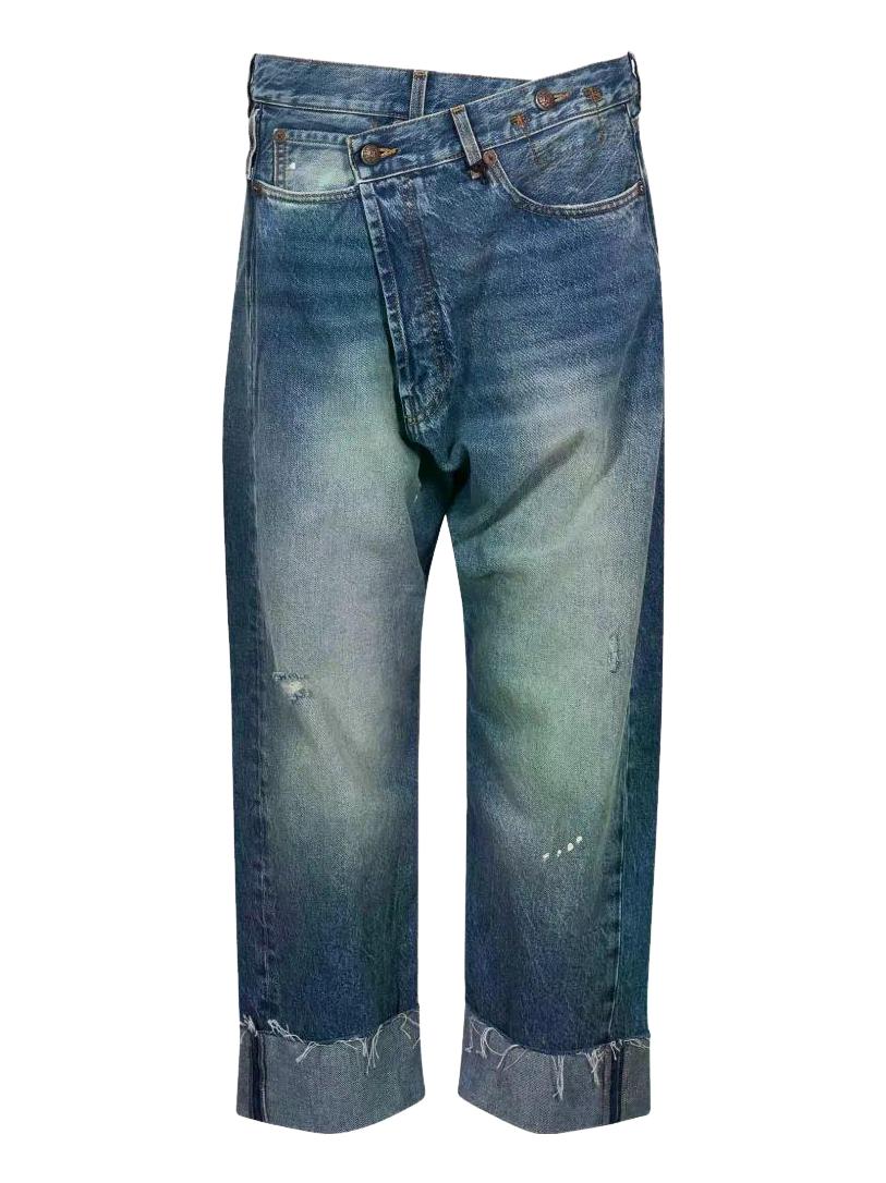 R13 R13 Crossover Frayed Jeans