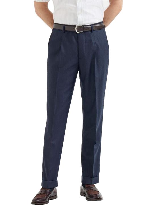 BRUNELLO CUCINELLI Brunello Cucinelli Virgin Wool Flannel Pleated Trousers