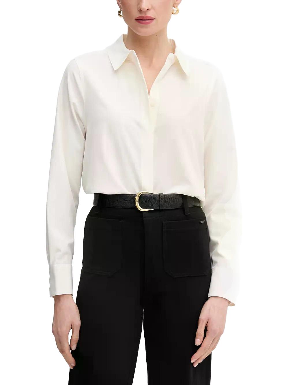 DKNY DKNY Classic Collar Shirt with Curved Hem