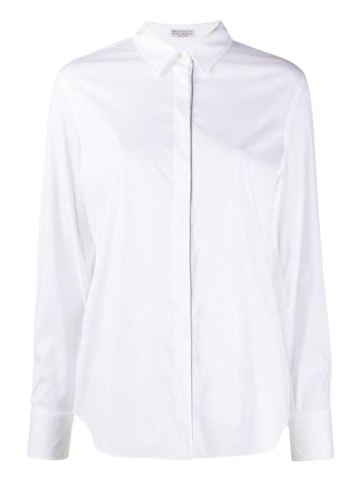 BRUNELLO CUCINELLI Brunello Cucinelli Monili Embellished Long-Sleeved Shirt