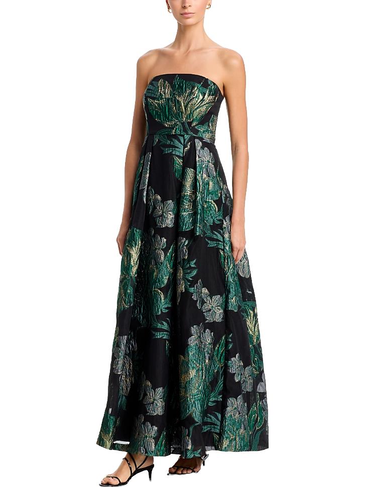 ELIZA J ELIZA J Strapless Floral Jacquard Gown