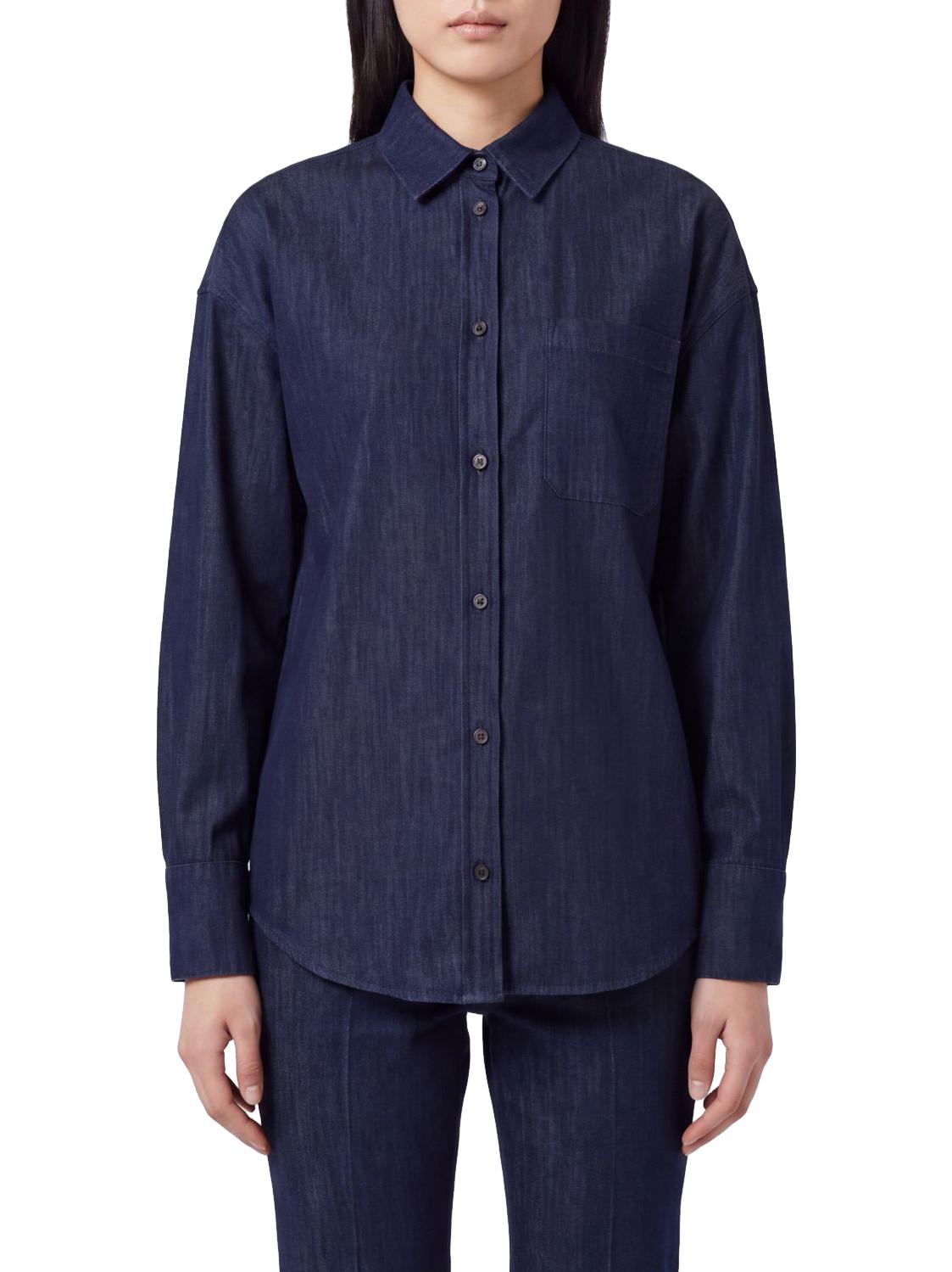 MAX MARA S Max Mara Cotton Shirt with Classic Collar and Patch Pocket