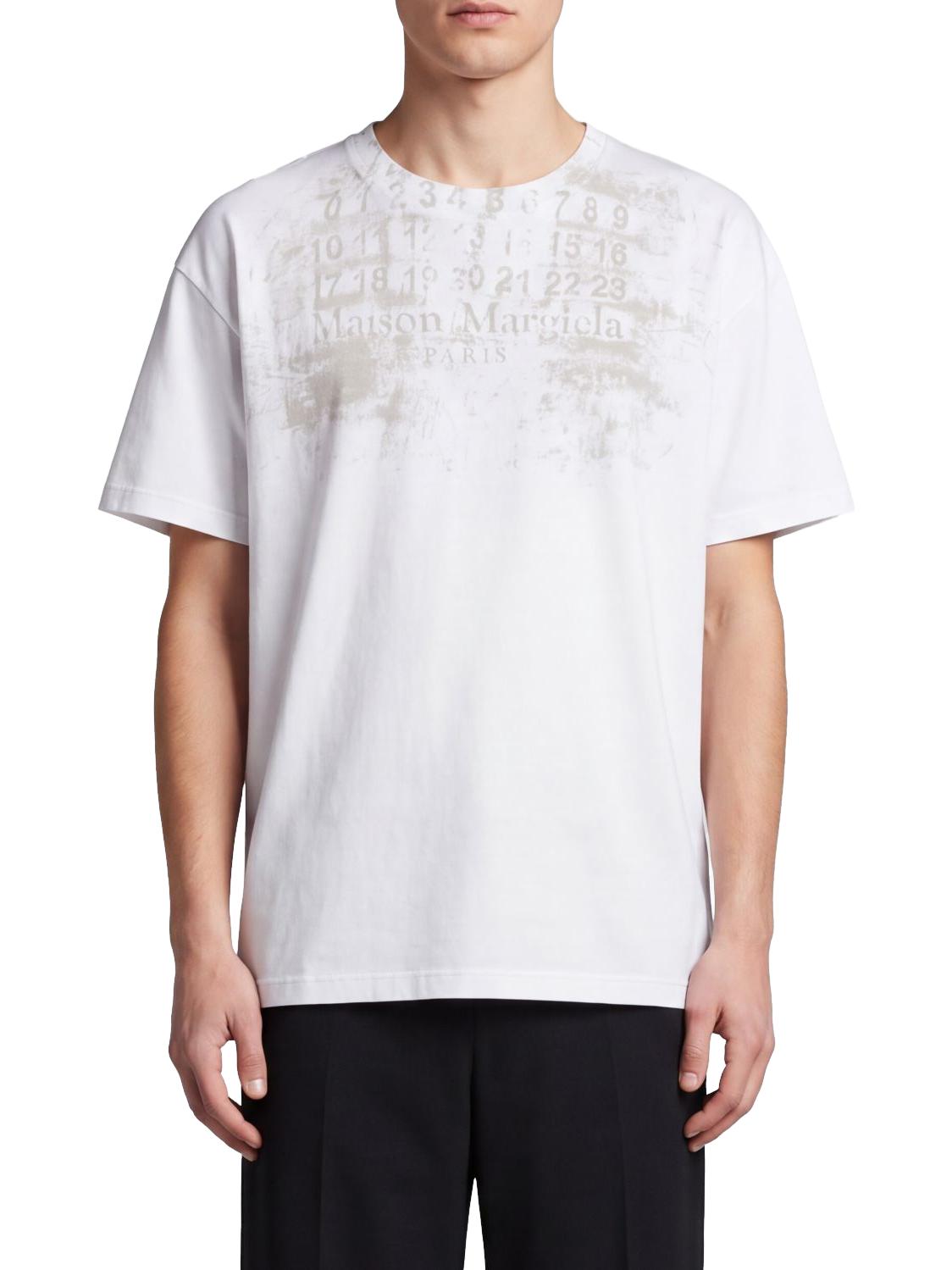 MAISON MARGIELA cotton t-shirt with numeric logo and dropped shoulders