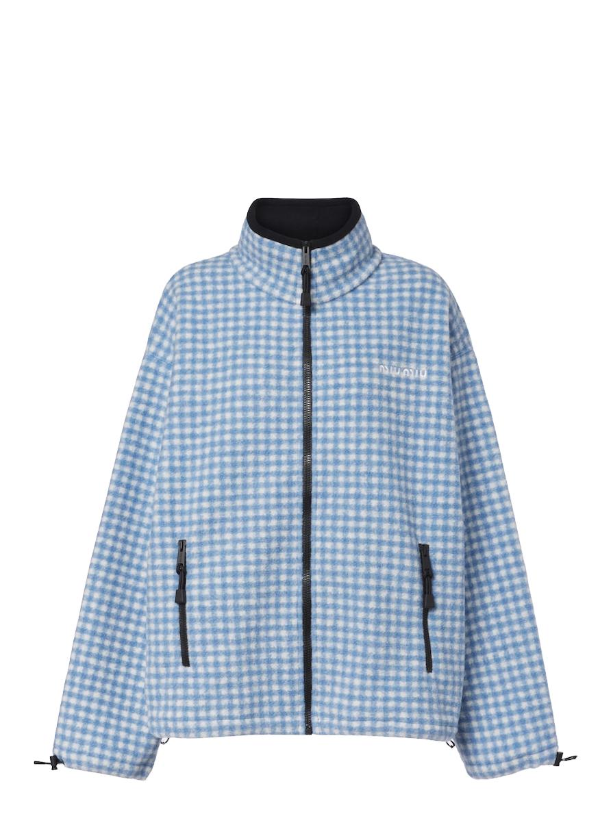 MIU MIU Miu Miu Gingham Fleece Mini Skirt
