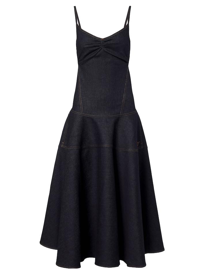 JACQUEMUS Jacquemus Pina de-Nîmes Gathered Denim Midi Dress