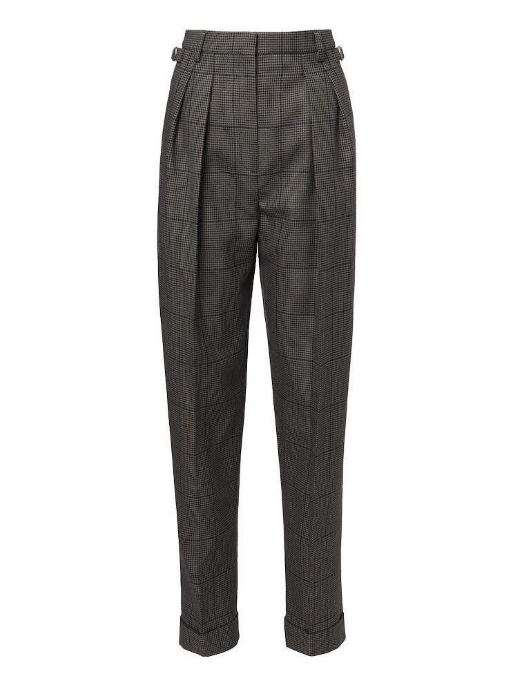 MUGLER Mugler Checked Wool Straight Leg Trousers