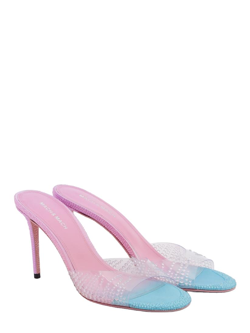 MACH & MACH Mach & Mach Crystal Embellished PVC Mules