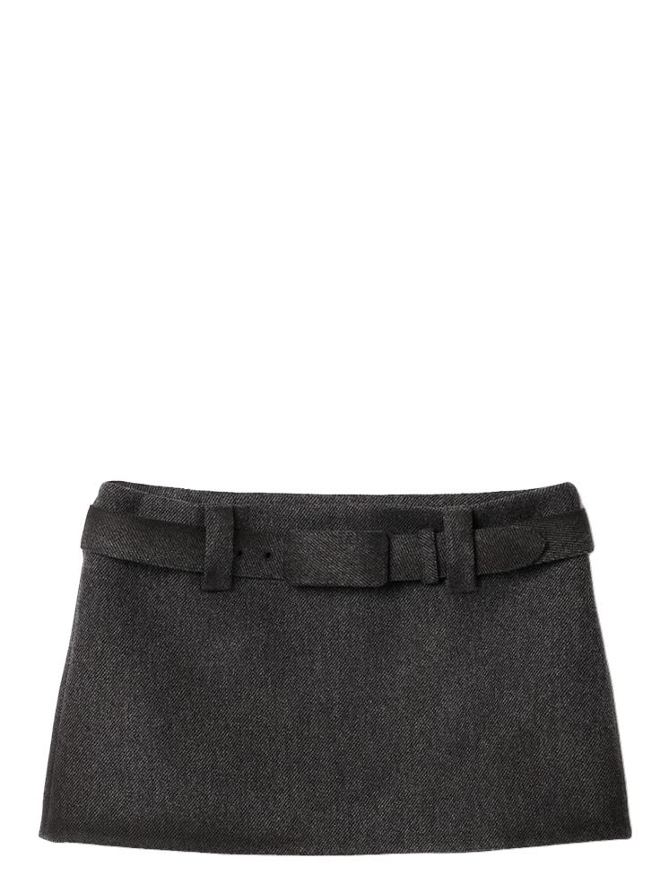 MIU MIU Miu Miu Belted Double Wool Miniskirt
