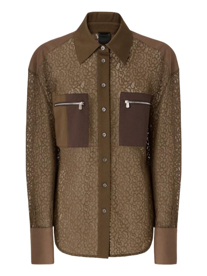 PINKO Pinko Lace Panelled Shirt