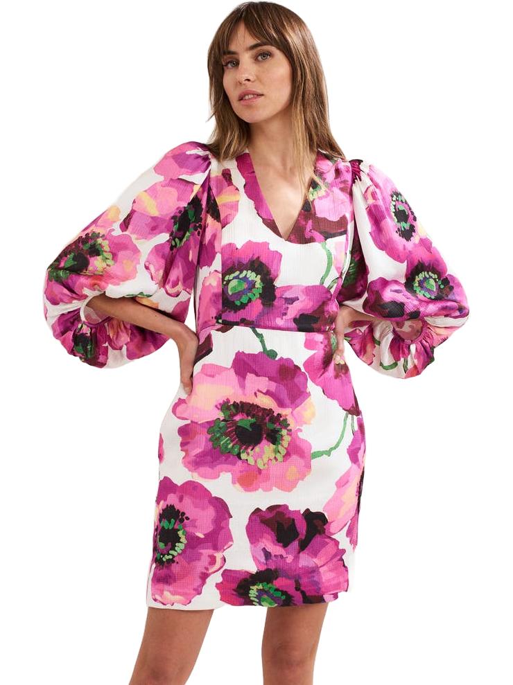 PHASE EIGHT Phase Eight Fiona Puff Sleeve V-Neck Dress