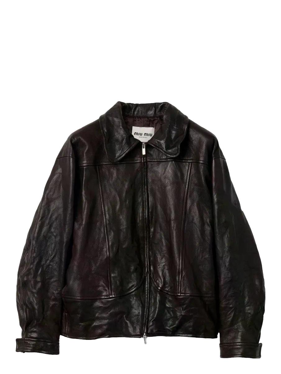 MIU MIU Miu Miu Leather Blouson Jacket