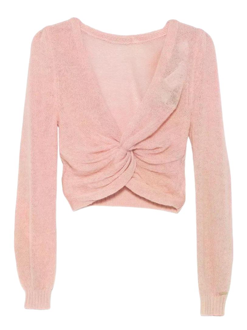 MAJE Polo Collar Ribbed Sweater