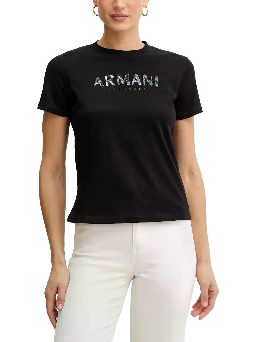 ARMANI EXCHANGE Armani Exchange Sequin Logo Crewneck T-Shirt