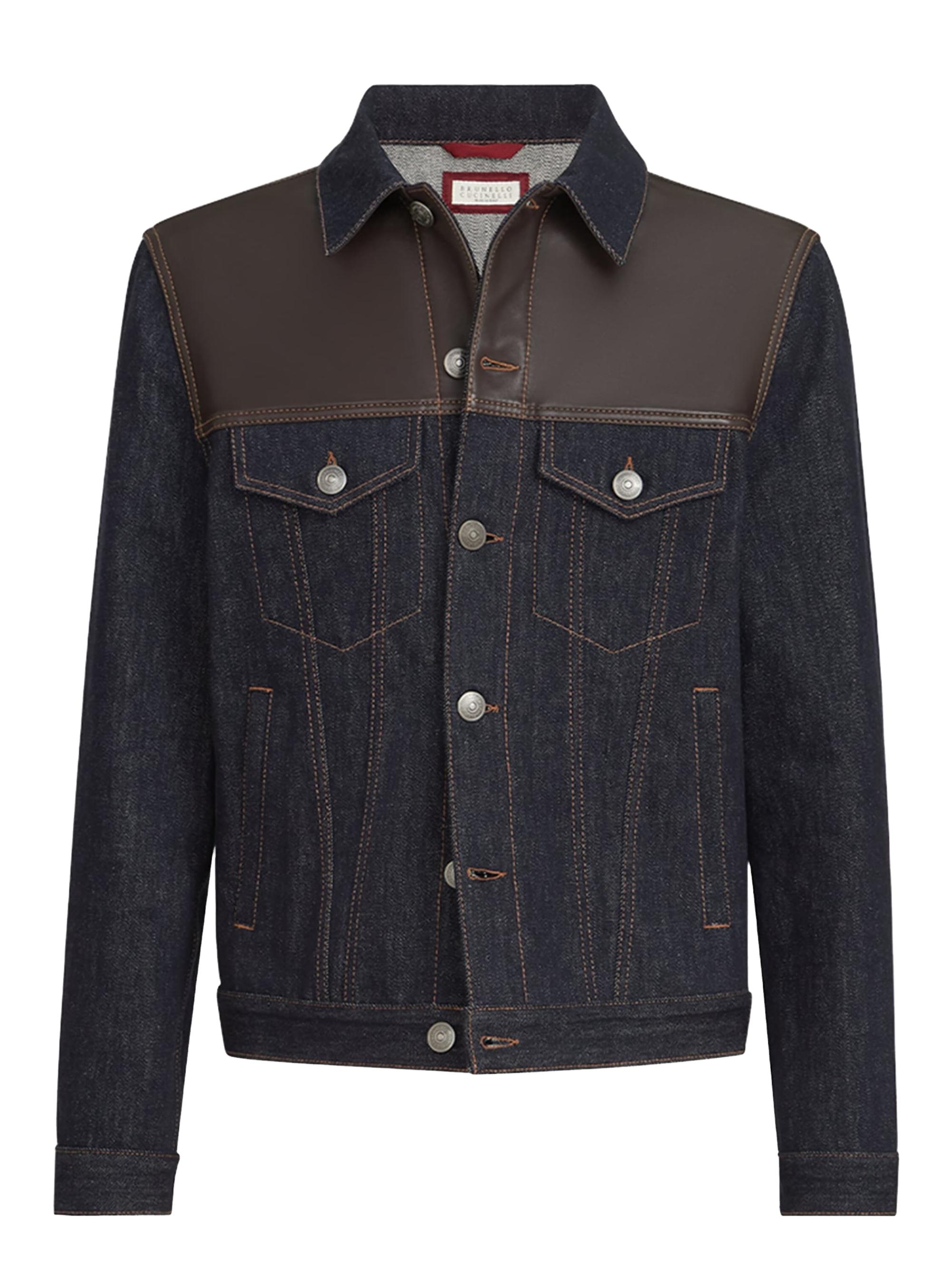 BRUNELLO CUCINELLI Brunello Cucinelli Leather-Trimmed Denim Jacket