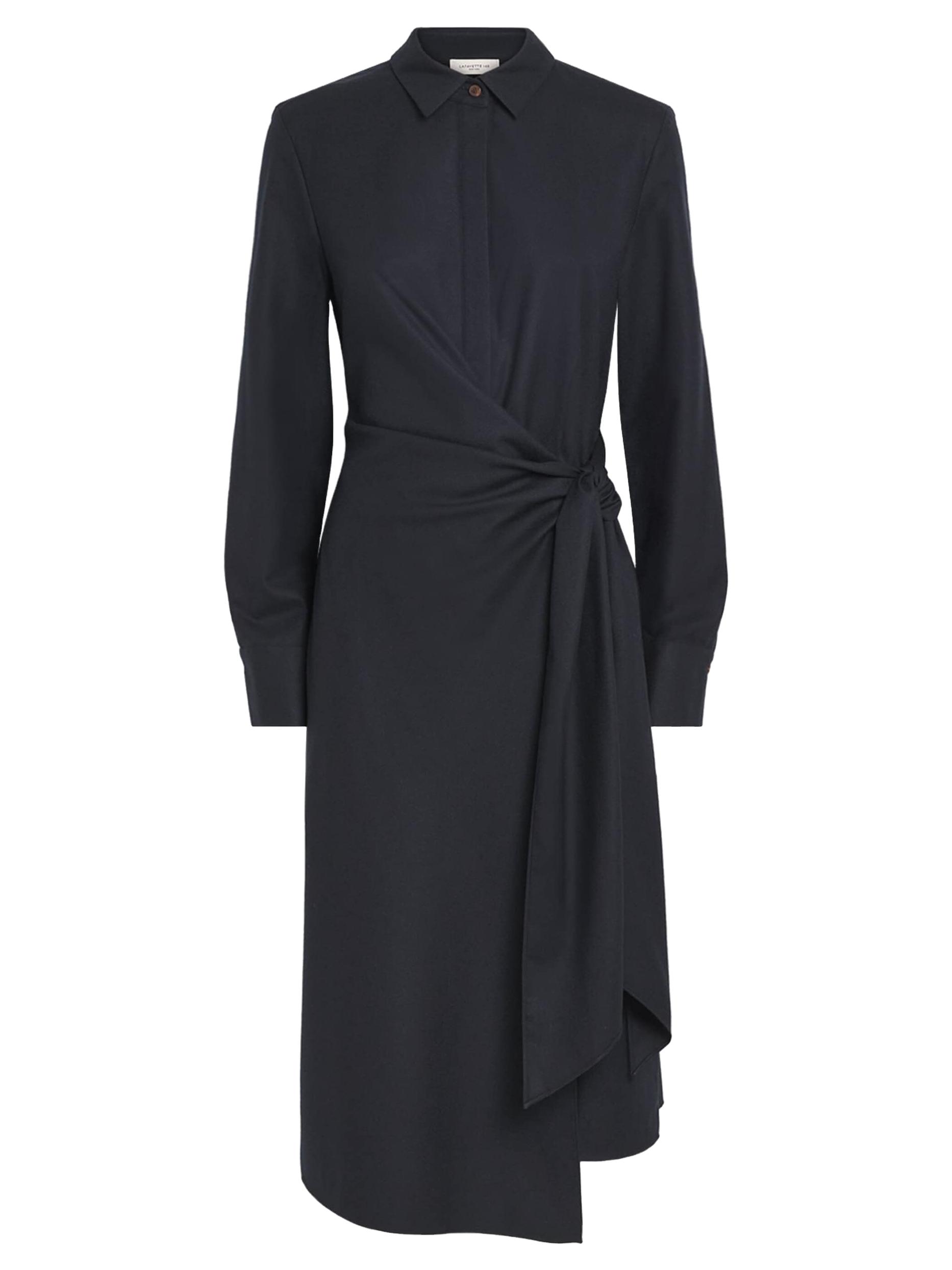 LAFAYETTE 148 NEW YORK Lafayette 148 Cotton Tie-Front Midi Shirt Dress