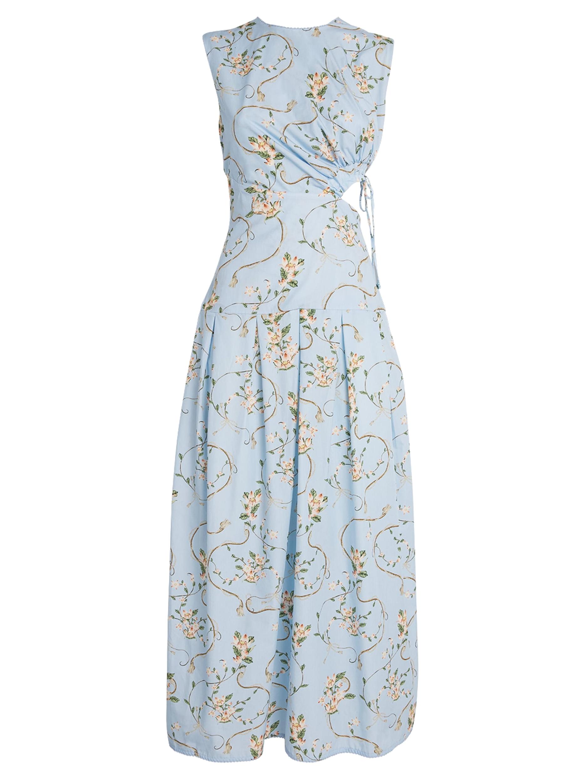 AGUA BENDITA Agua By Agua Bendita Floral Cotton Cut-Out Midi Dress