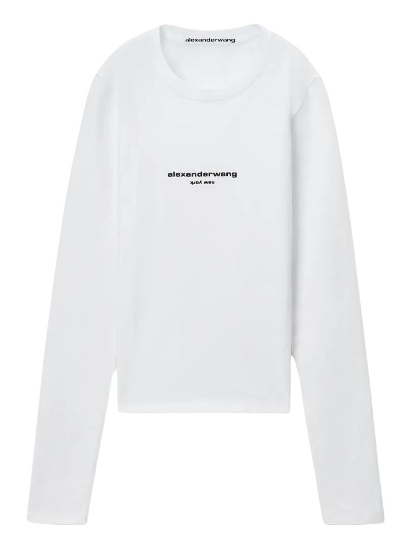 ALEXANDER WANG Alexander Wang Logo Fitted Long-Sleeve T-Shirt