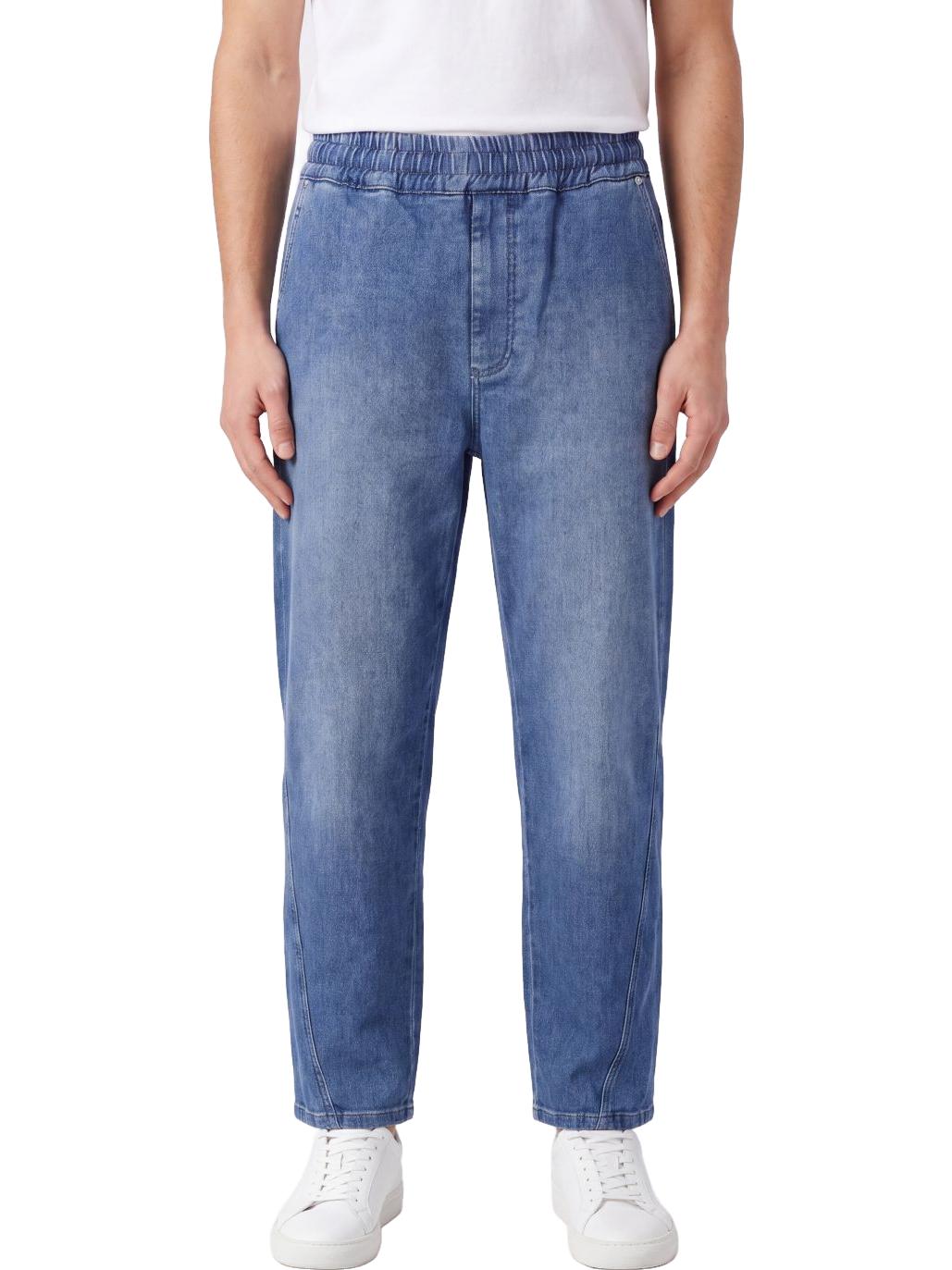 EMPORIO ARMANI Emporio Armani Elasticated Waist Wide-Leg Jeans