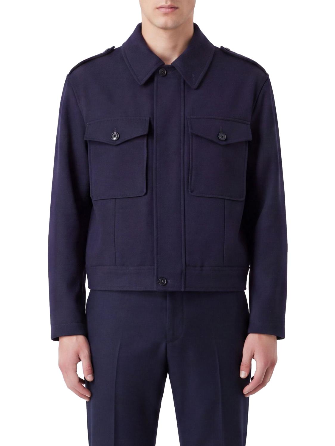 EMPORIO ARMANI Emporio Armani Single-Breasted Virgin Wool Coat with Epaulettes