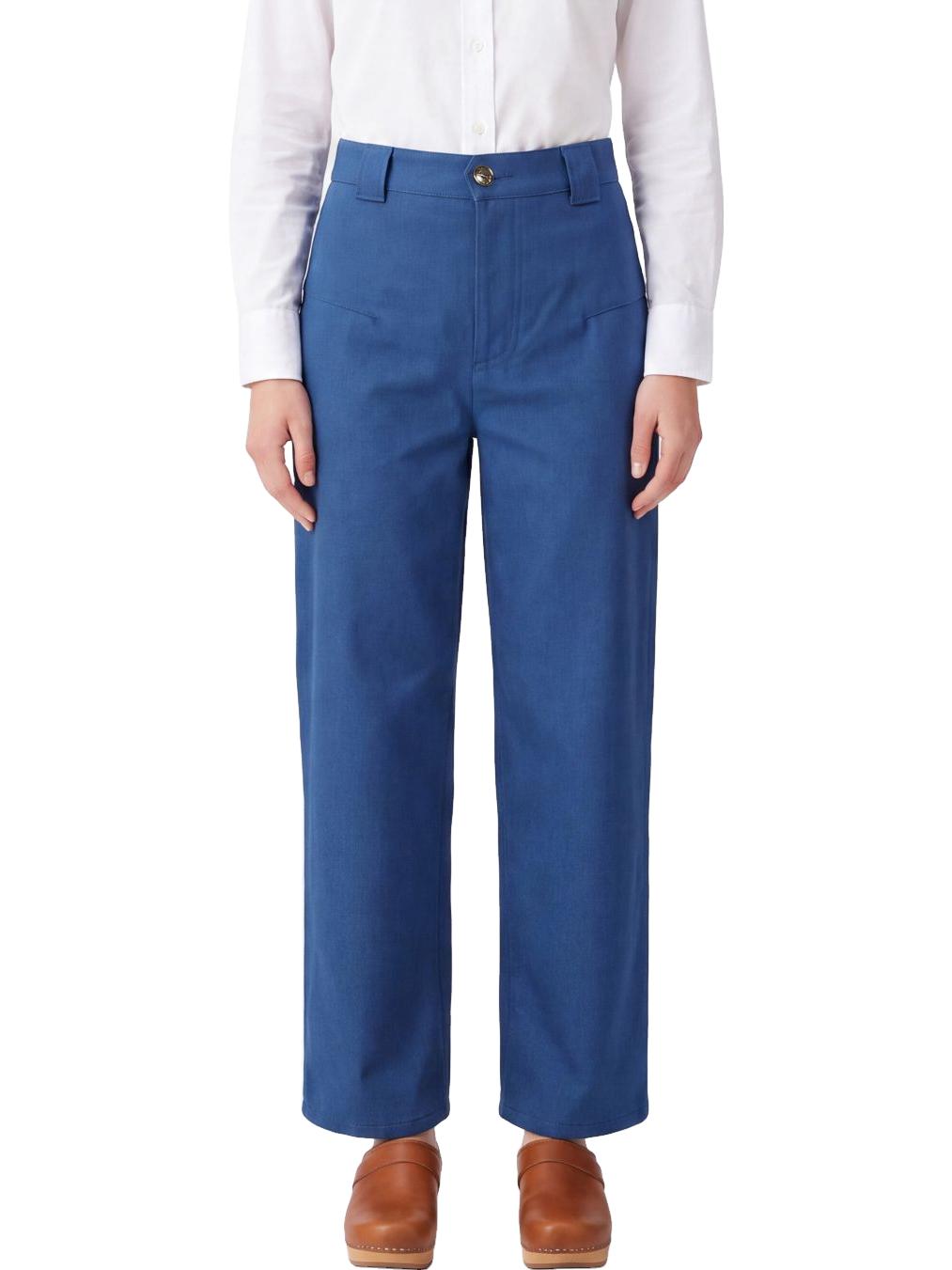 CHLOÉ Chloé High-Waisted Wide-Leg Cotton Trousers with Slant Pockets