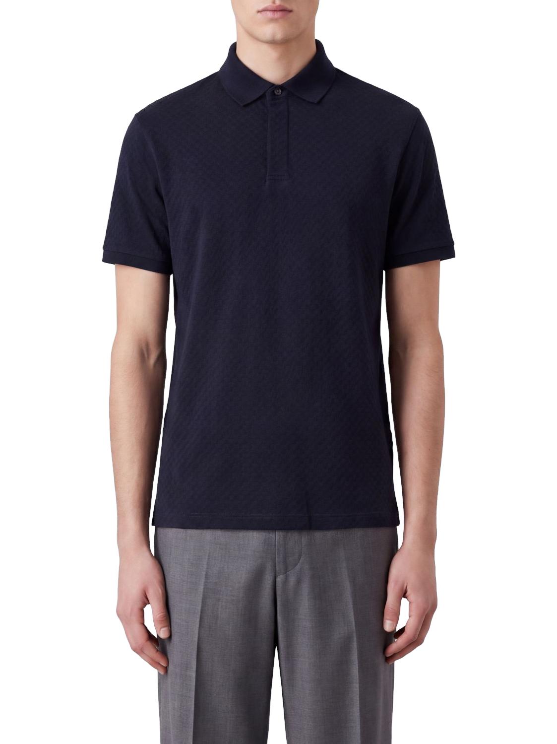 EMPORIO ARMANI argyle-patterned slim fit cotton polo shirt
