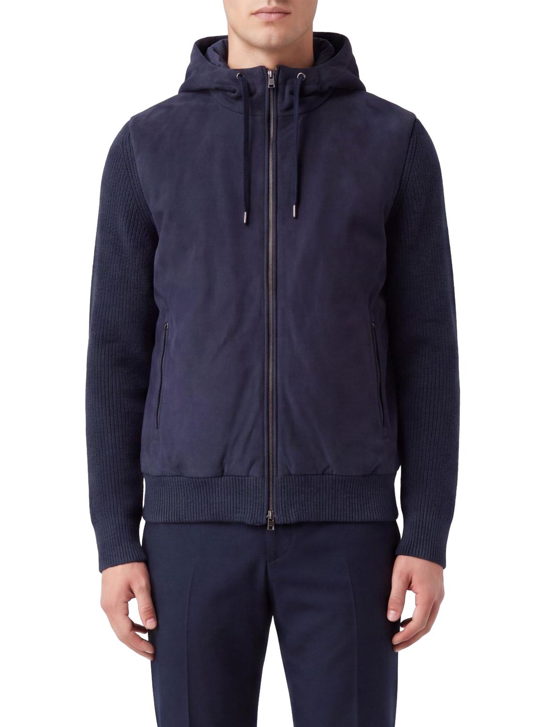 HERNO Herno Resort Hooded Bomber Jacket in Padded Wool and Microfiber