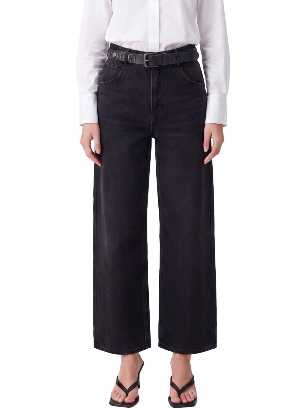LIU JO Liu Jo High-Waisted Wide-Leg Cotton Denim Jeans