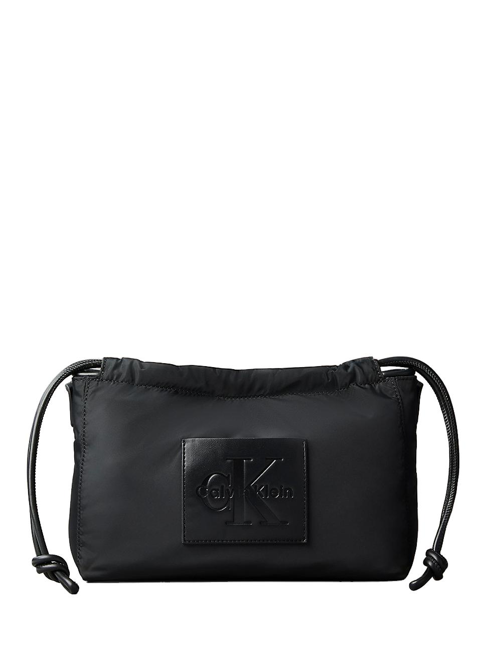 CALVIN KLEIN Calvin Klein Nylon Monologo Crossbody Bag with Drawstring Closure